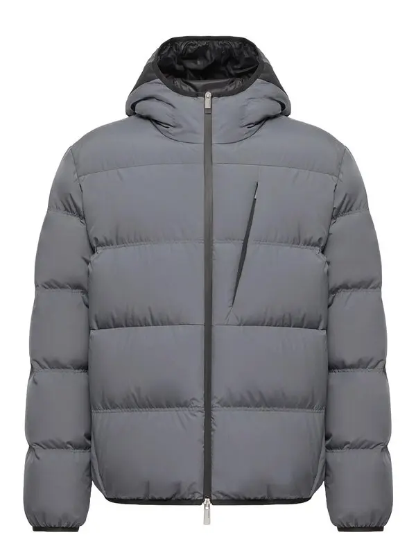 Moncler Poitevin Hooded Short Down Jacket - Grey