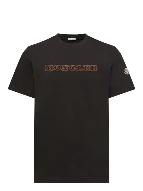 Moncler Logo Cotton Jersey T-shirt - Black