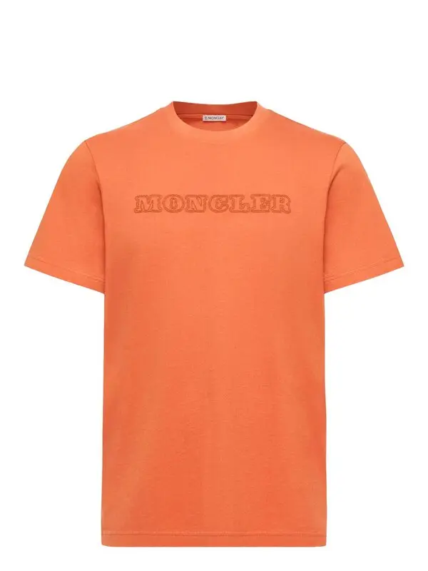 Moncler Logo Cotton Jersey T-shirt - Orange
