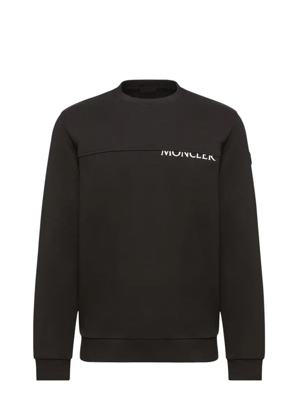 Moncler Logo Cotton Sweatshirt - Black