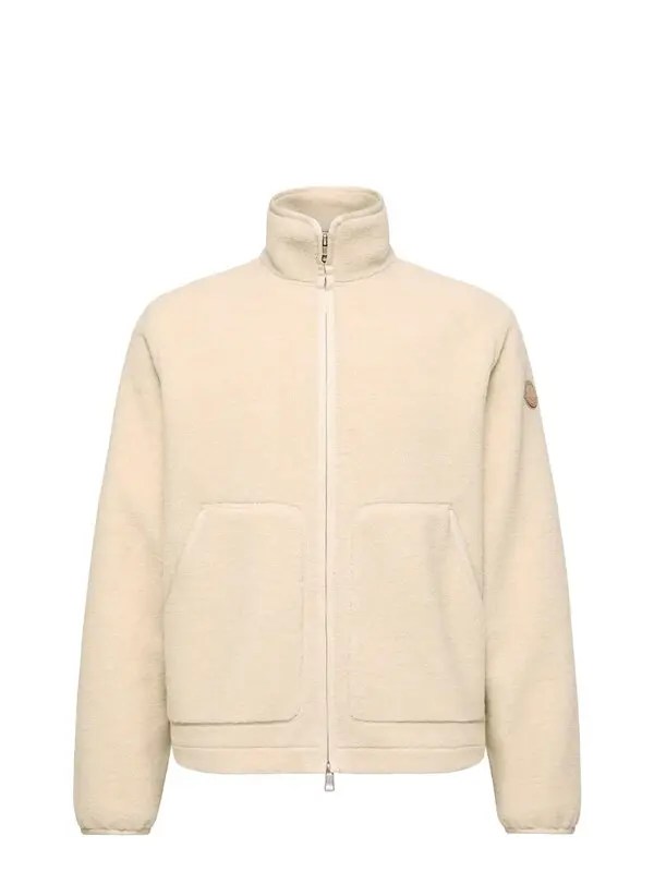 Moncler Zip-up Fleece Sweatshirt - Beige