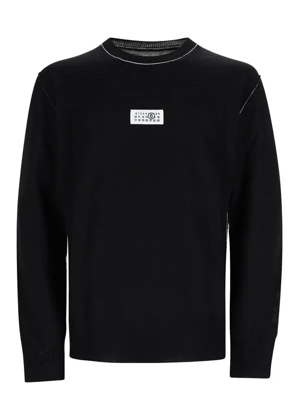 MAISON MARGIELA Logo Detail Knit - Black