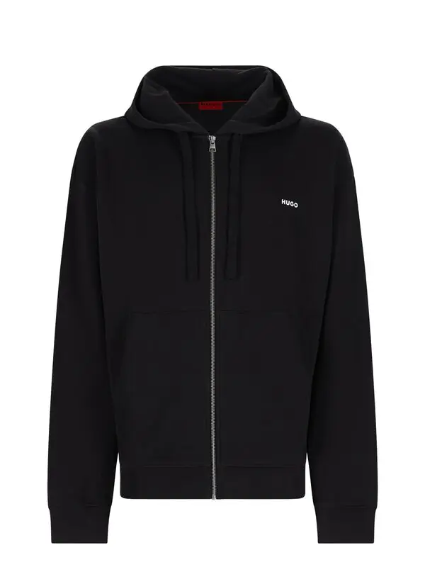 Hugo Felpa Con Zip E Logo - Black