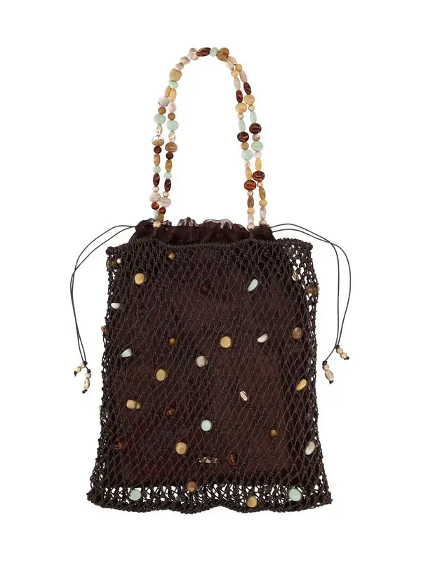 Cult Gaia Mercier Beaded Tote - Brown