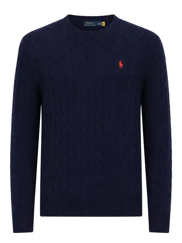 Polo Ralph Lauren Maglia In Lana E Cashmere - Blue