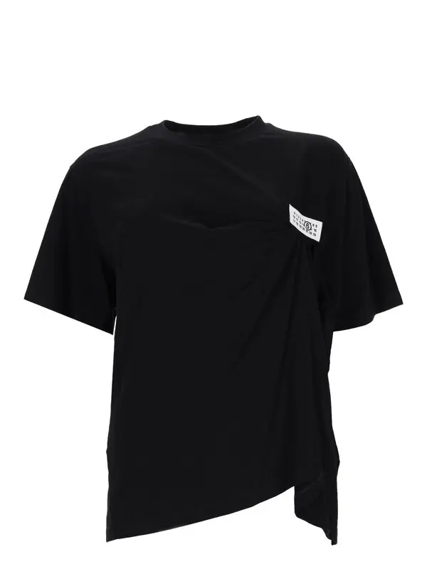 MAISON MARGIELA Draped Logo Patch T-shirt - Black