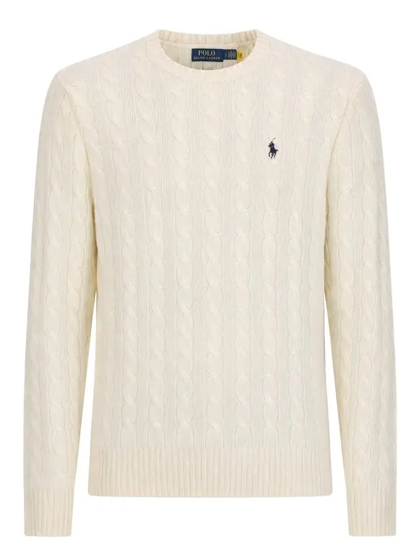 Polo Ralph Lauren Maglia In Lana E Cashmere - Ivory