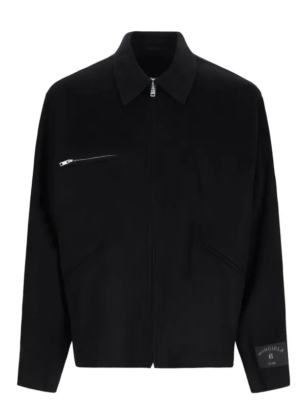 MAISON MARGIELA Double-face Wool Zip-up Jacket - Black