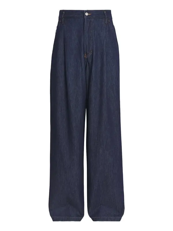Dries Van Noten Pleated Wide-leg Jeans - Blue