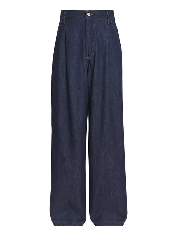 Dries Van Noten Pleated Wide-leg Jeans - Blue