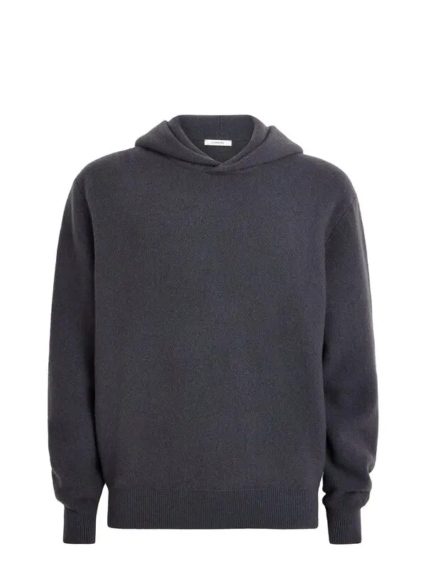 LEMAIRE Oversized Stretch Cashmere Hoodie - Grey