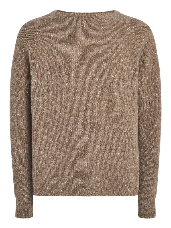 Auralee Wool Tweed Pullover Sweater - Brown