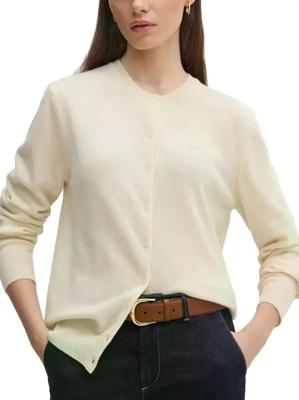 BENETTON Button-up Knitted Cardigan - Neutrals