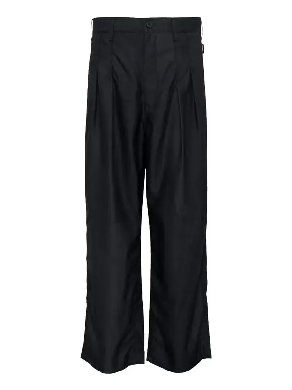 Comme Des Garçons Wool Pleated Wide-leg Trousers - Black