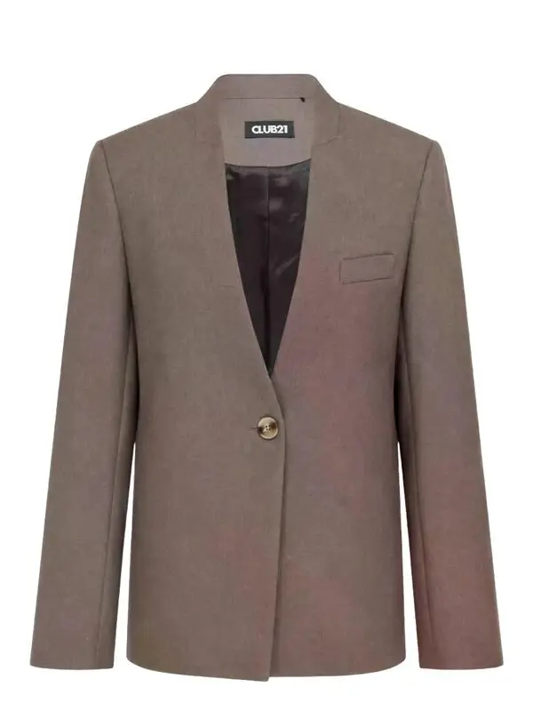 CLUB21 COLLECTION Tess Single-breasted Blazer - Brown