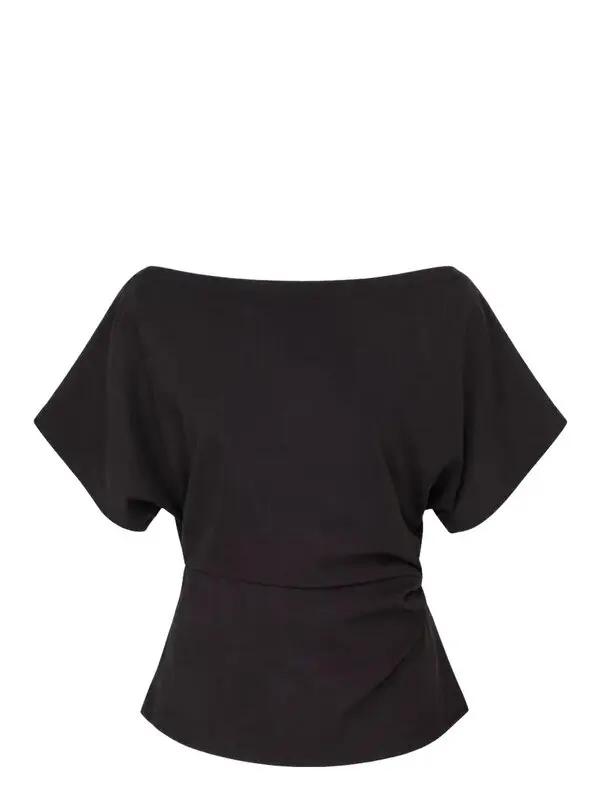 CLUB21 COLLECTION Off-shoulder Draped Top - Black