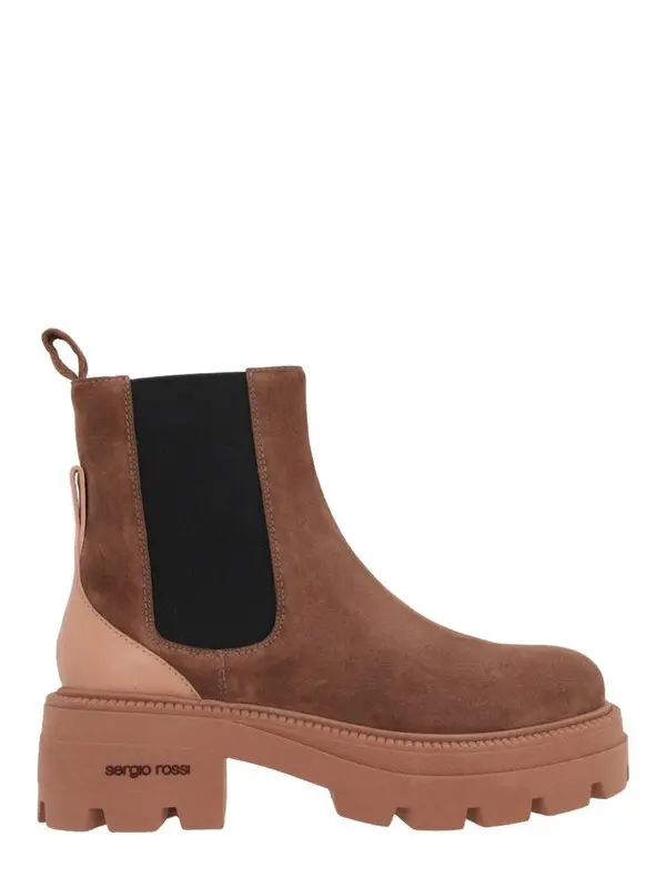 SERGIO ROSSI Sr Milla Square-toe Suede Boots - Brown