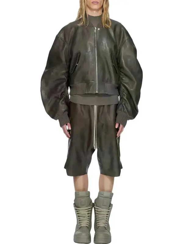 Rick Owens Basket Swingers Leather Shorts - Black