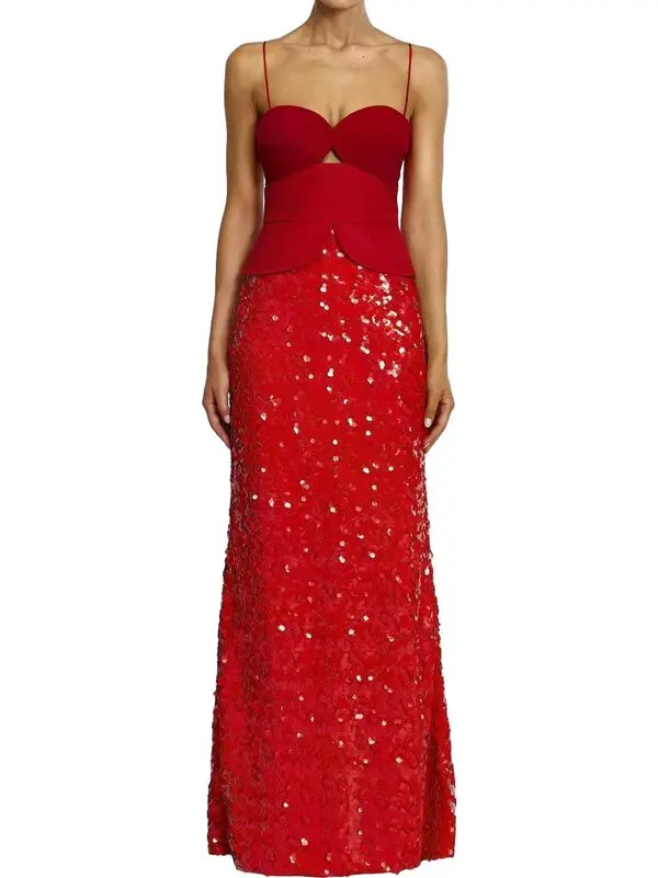 Acler Pryde Sequin Maxi Dress - Red