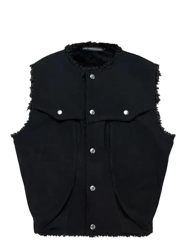 Andersson Bell Studded Faux Shearling Gilet - Black
