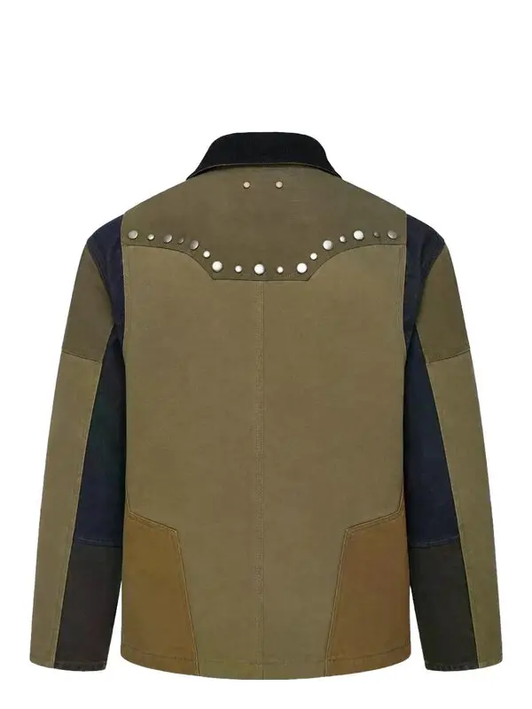 Andersson Bell Stud-embellished Patchwork Jacket - Green