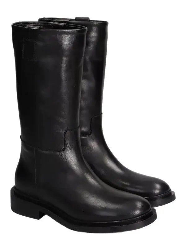 JULIE DEE Knee-high Leather Boots - Black
