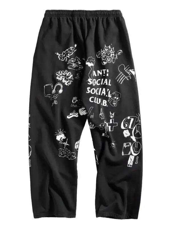 ANTI SOCIAL SOCIAL CLUB Illustrated-print Track Pants - Black