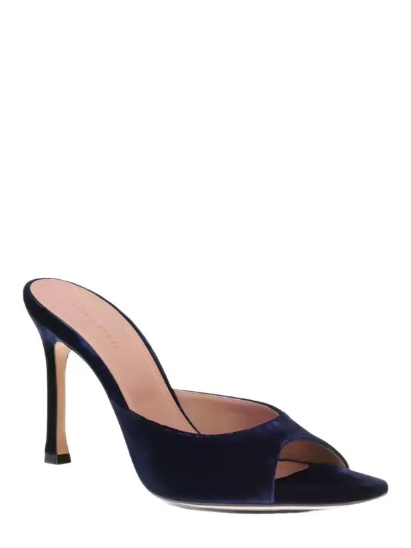 Amina Muaddi Alexa 95 Velvet Sandals - Blue