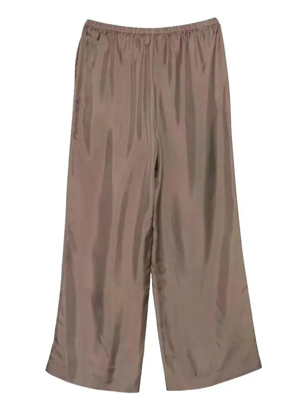 RÓHE Button-detail Silk Satin Trousers - Brown