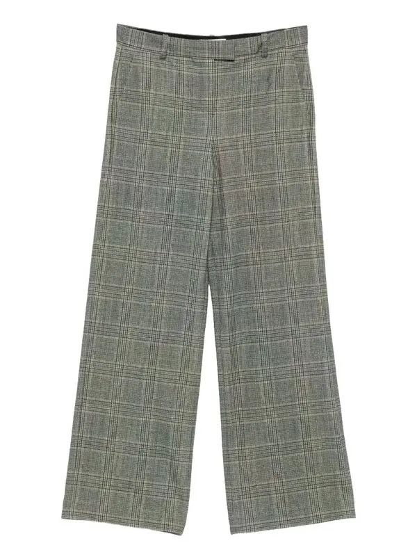 CIRCOLO 1901 Tailored Check-print Wide-leg Trousers - Grey