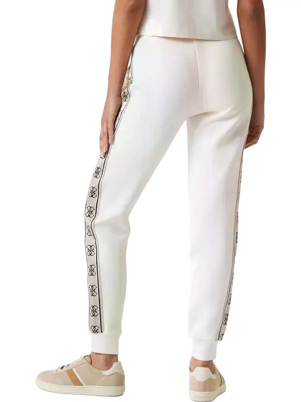 Guess Logo Tape Track Pants - White