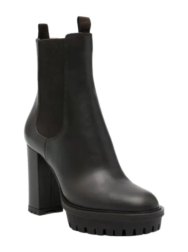 GIANVITO ROSSI Platform Leather Chelsea Boots - Black