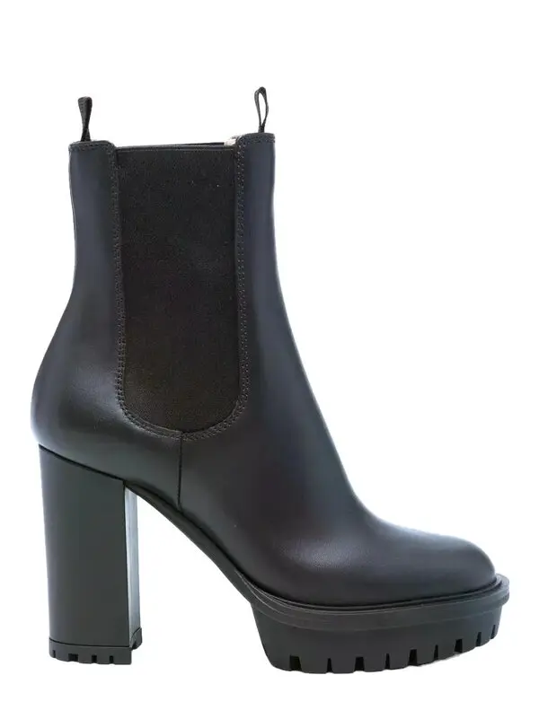 GIANVITO ROSSI Platform Leather Chelsea Boots - Black