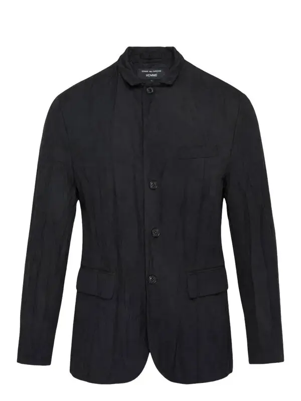 Comme Des Garçons Crinkled-finish Single-breasted Jacket - Black