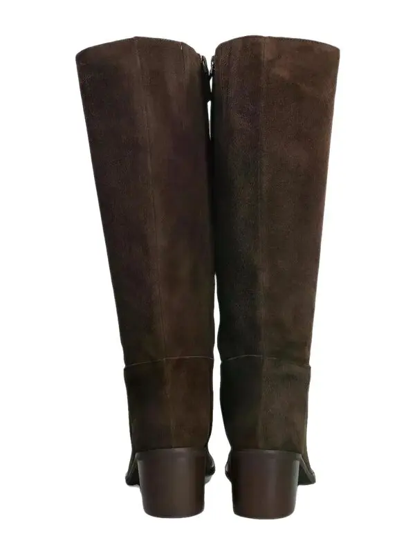 JULIE DEE Suede Block-heel Boots - Brown