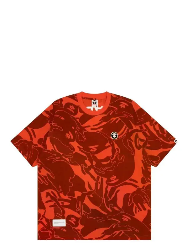 AAPE BY *A BATHING APE Moonface Camouflage-print T-shirt - Orange