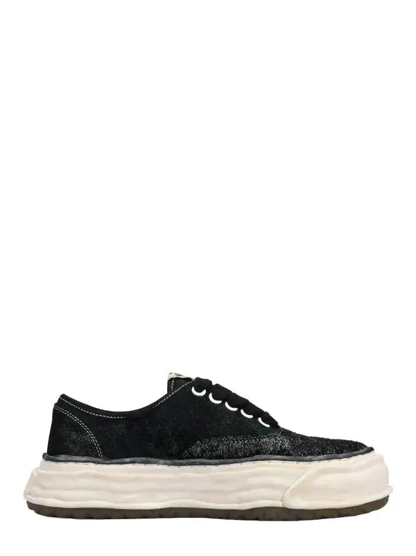 Mihara Yasuhiro Baker 26 Og Sole Glittery Suede Low-top Sneakers - Black