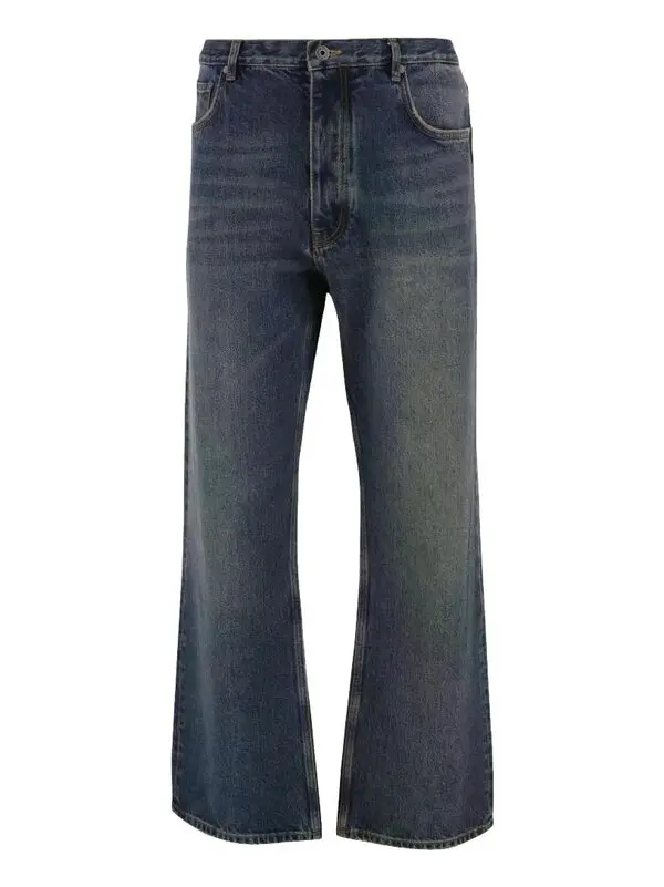 Off-White Arrows Print Straight-leg Jeans - Blue