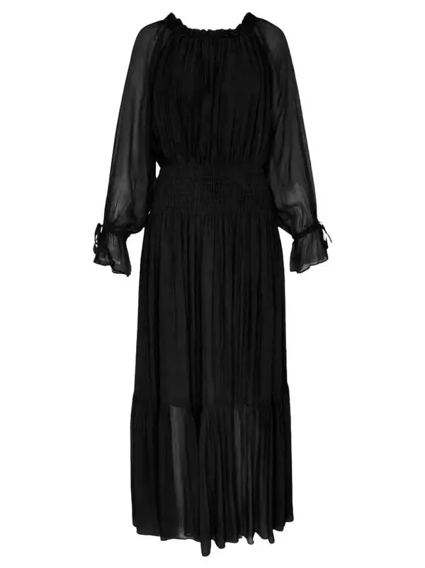CLUB21 COLLECTION Crinkled Smocked Waist Dress - Black