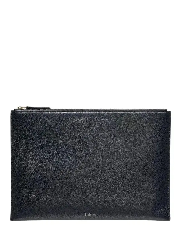 Mulberry Grained Leather Pouch - Black