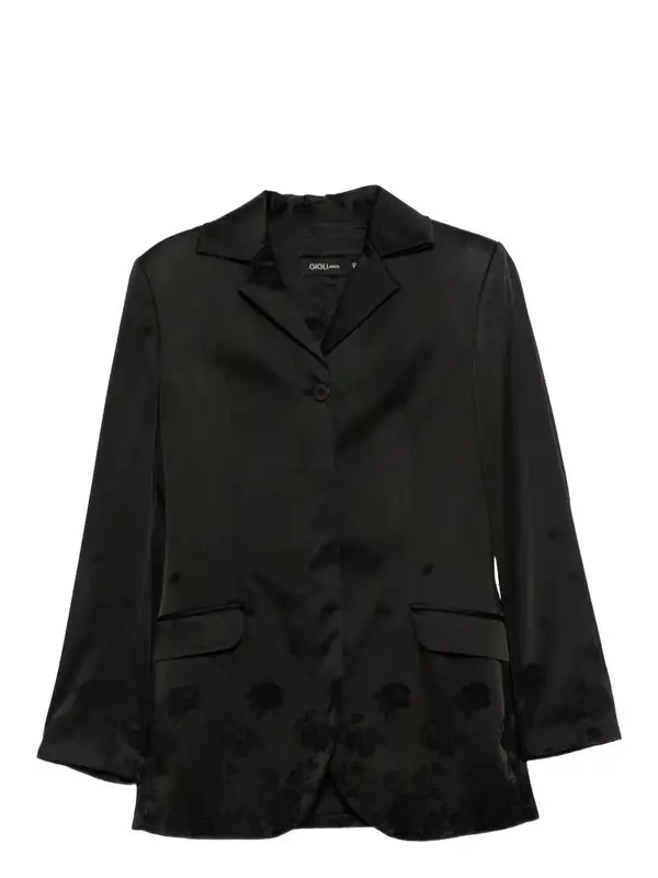 ROMEO GIGLI 1990s Floral Jacquard Jacket - Black