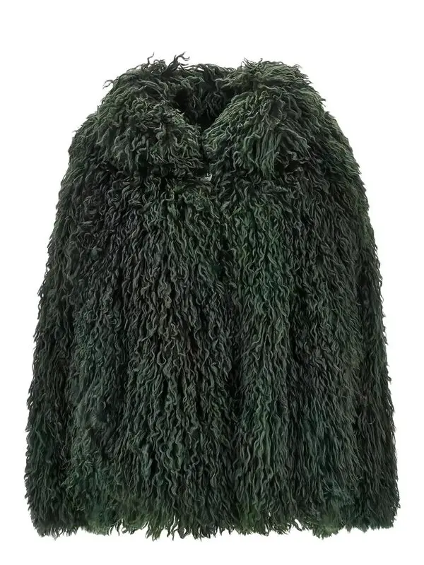 Emporio Armani Faux Shearling Coat - Green