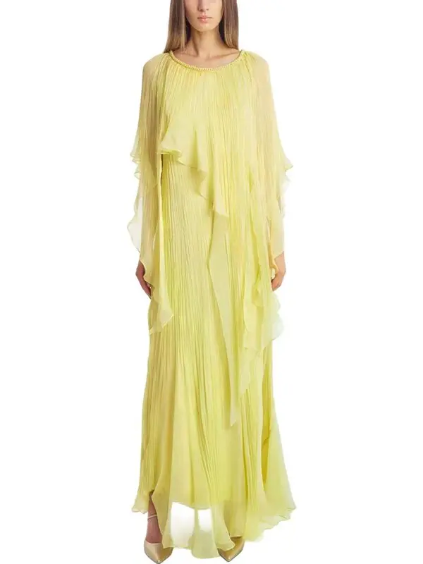 IRINA SCHROTTER Cherise Pleated Gown - Yellow