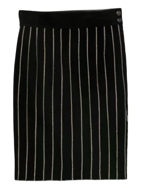 Fendi Wool Zigzag-stitch Skirt - Black
