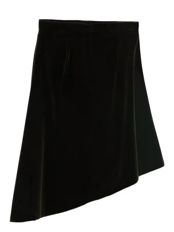 Saint Laurent Asymmetric Velvet A-line Skirt - Brown