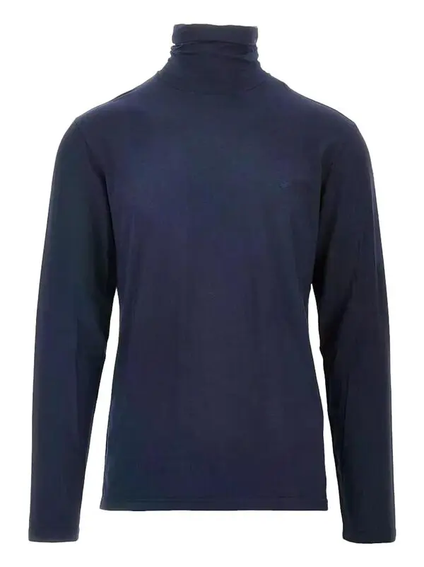 EA7 Roll-neck Long-sleeve T-shirt - Blue