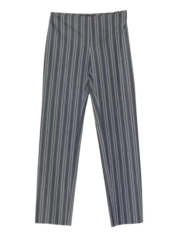ROMEO GIGLI 1990s Vertical-stripe Trousers - Grey