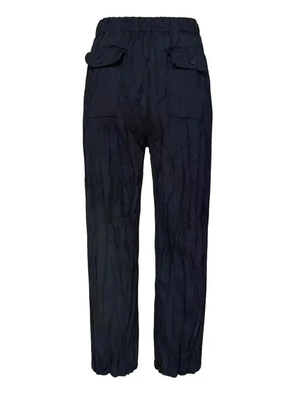 Comme Des Garçons Crinkled Drawstring Trousers - Blue