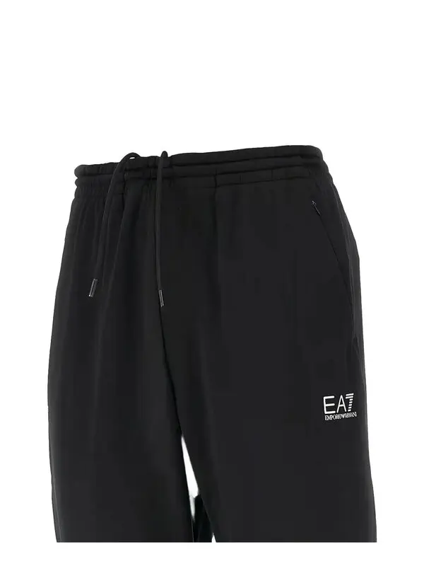 EA7 Logo-print Drawstring Track Pants - Black