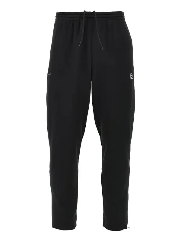 EA7 Logo-print Drawstring Track Pants - Black